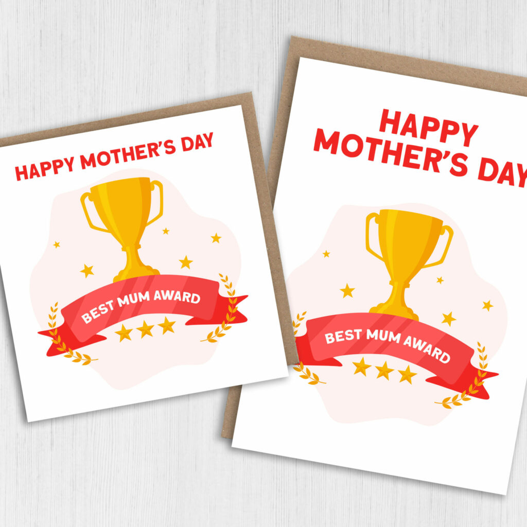 Mother’s Day card: Best mum, mom award – Prints With Personality
