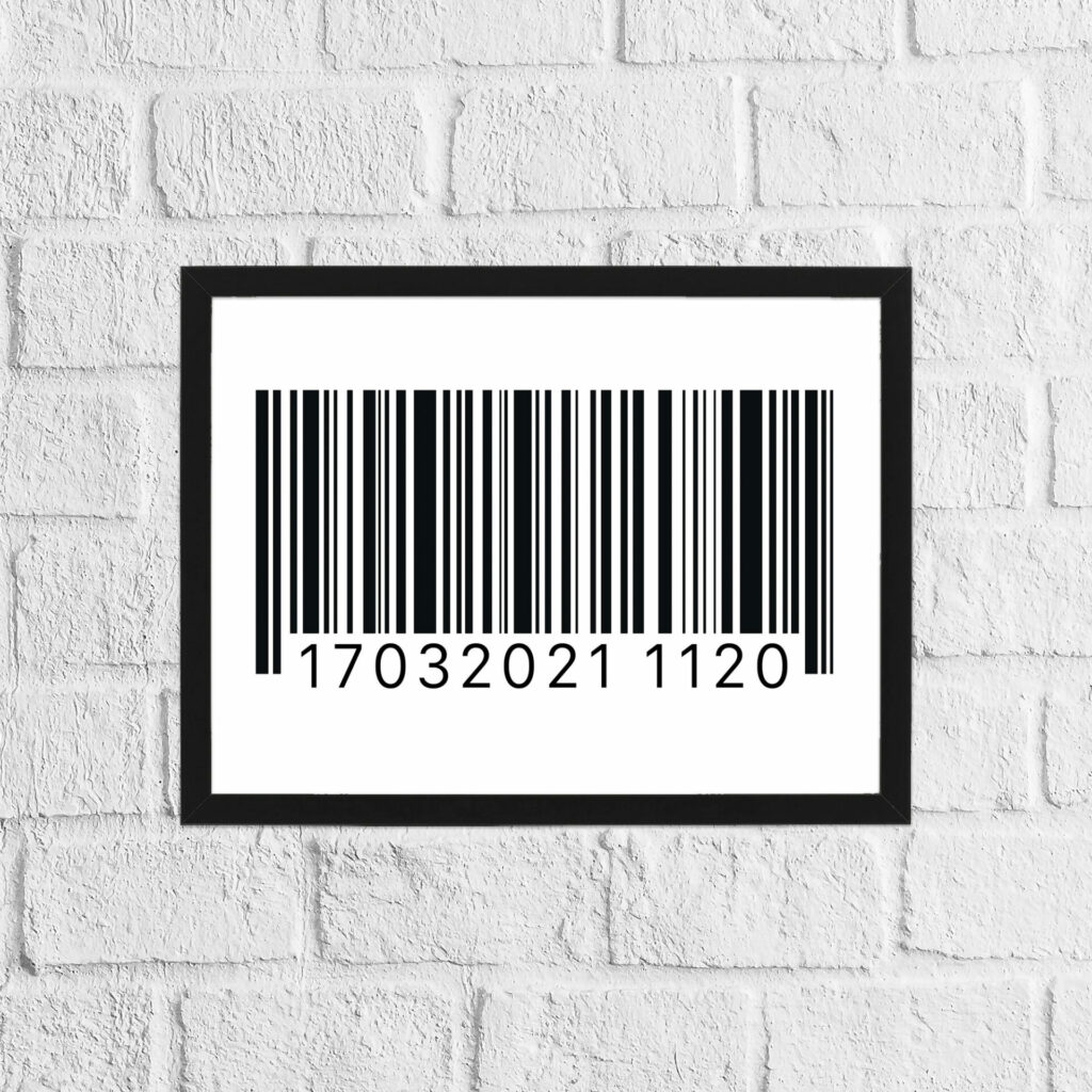 Personalised barcode commemorative date and time print – Prints With ...