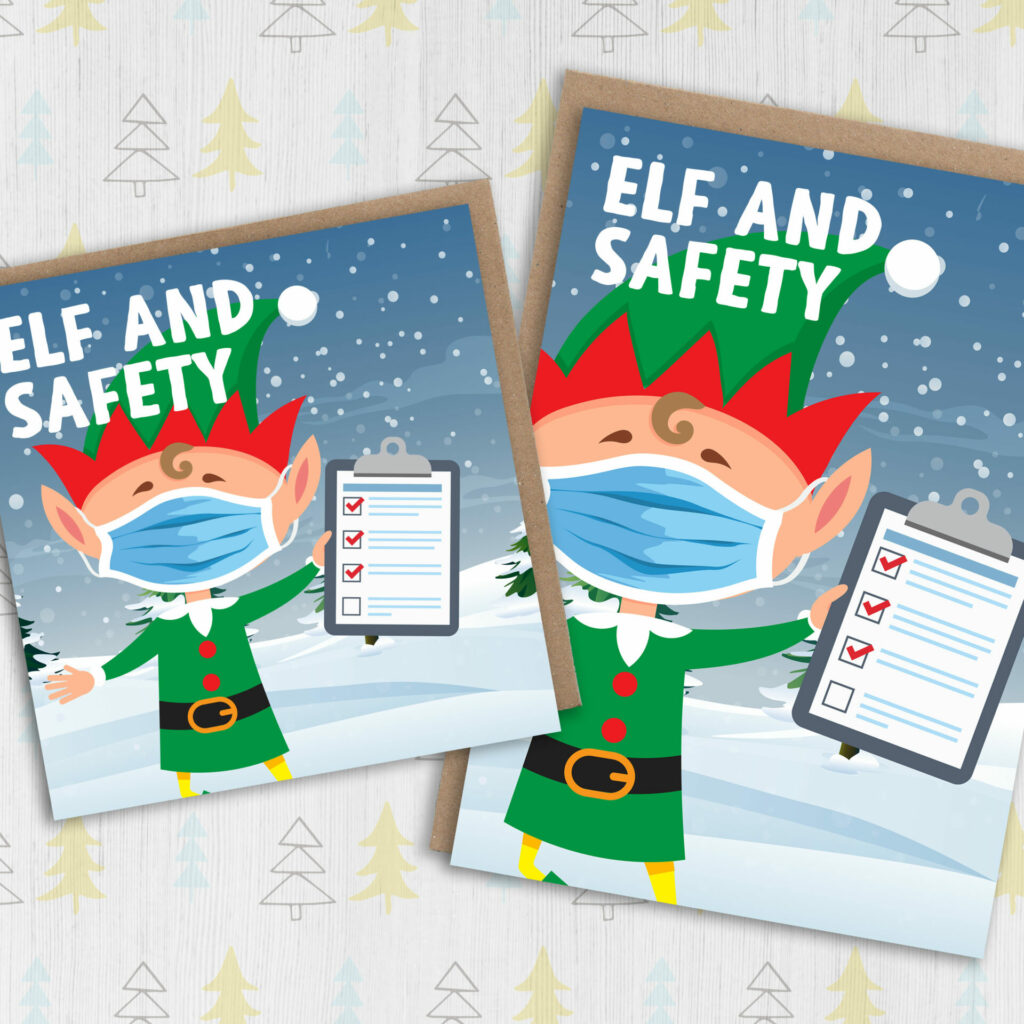 Elf and safety clipboard Christmas card – Prints With Personality