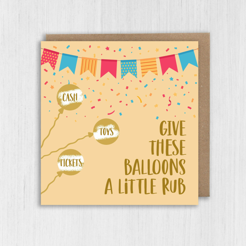 Birthday, congratulations scratch and reveal card: Balloons – Prints ...