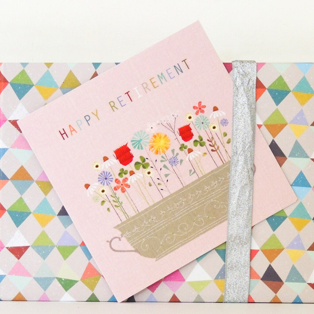 Floral happy retirement card – Prints With Personality