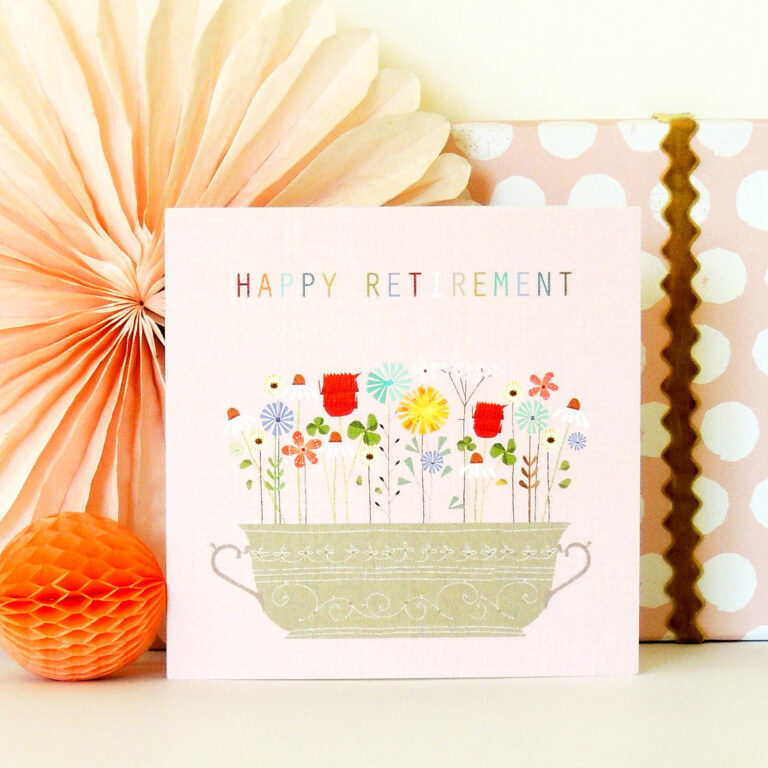 Floral happy retirement card – Prints With Personality