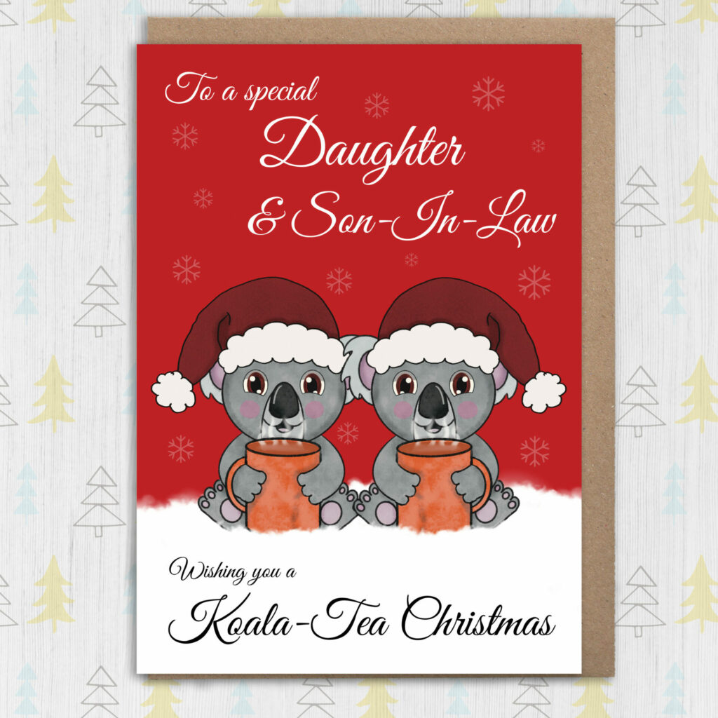Personalised koala bear Christmas, holidays card: Wishing you a Koala ...