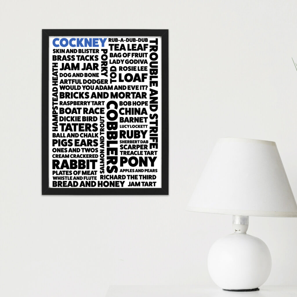 Cockney rhyming slang, dialect and sayings print – Prints With Personality